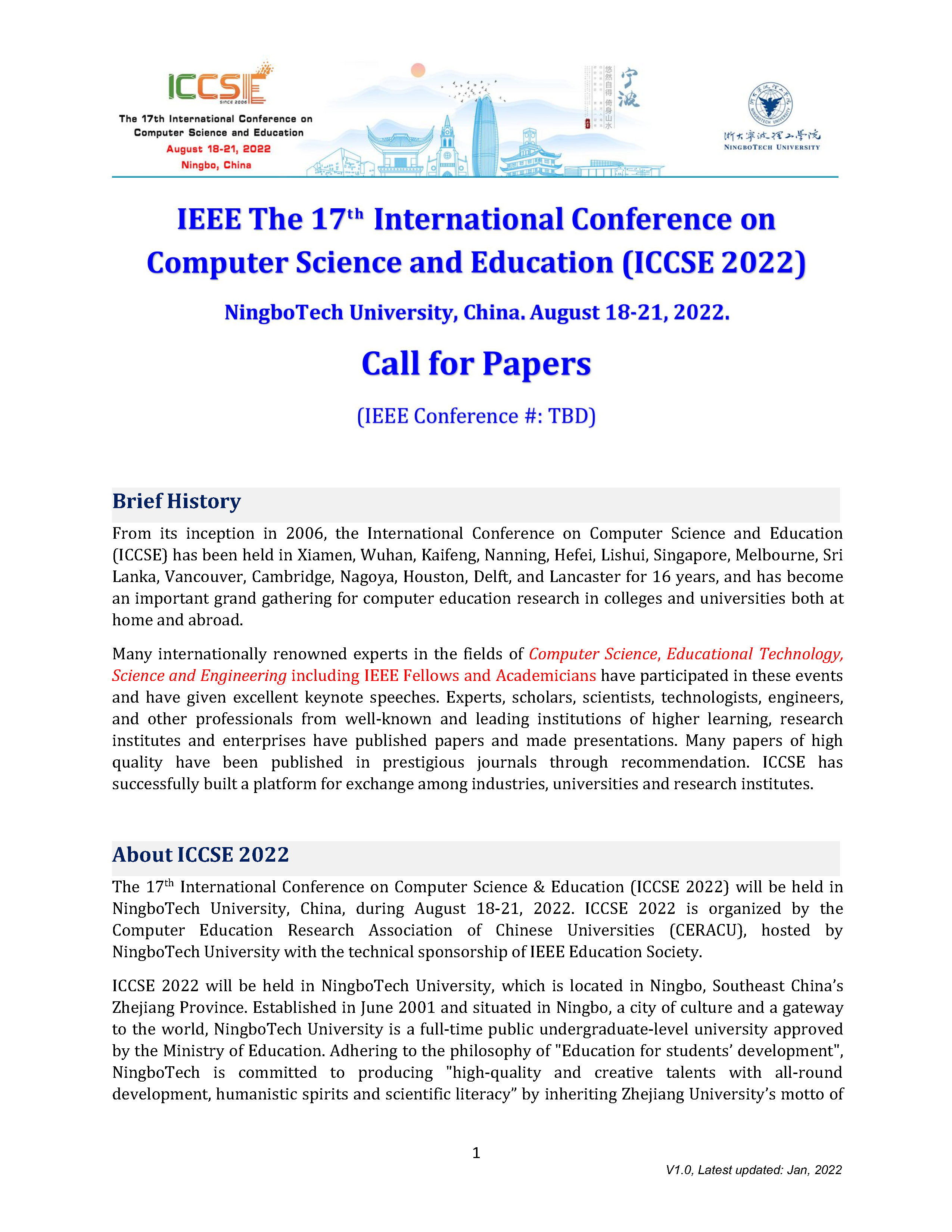 IEEE ICCSE 2022
